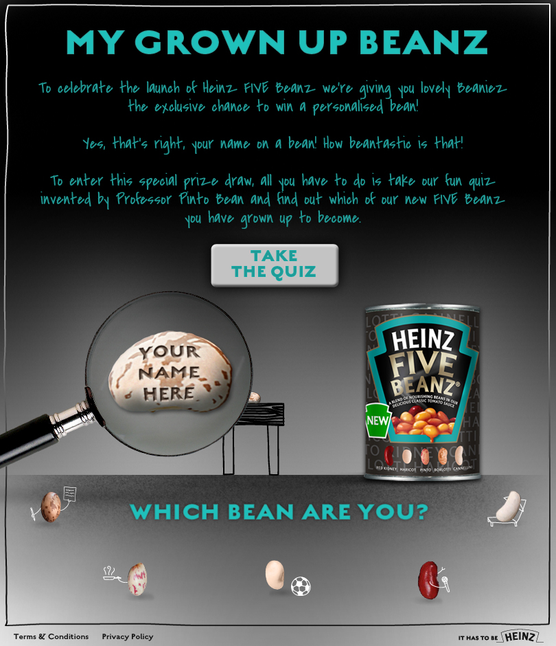 Heinz FIVE Beanz: Personalised beanz - We Are Social USA